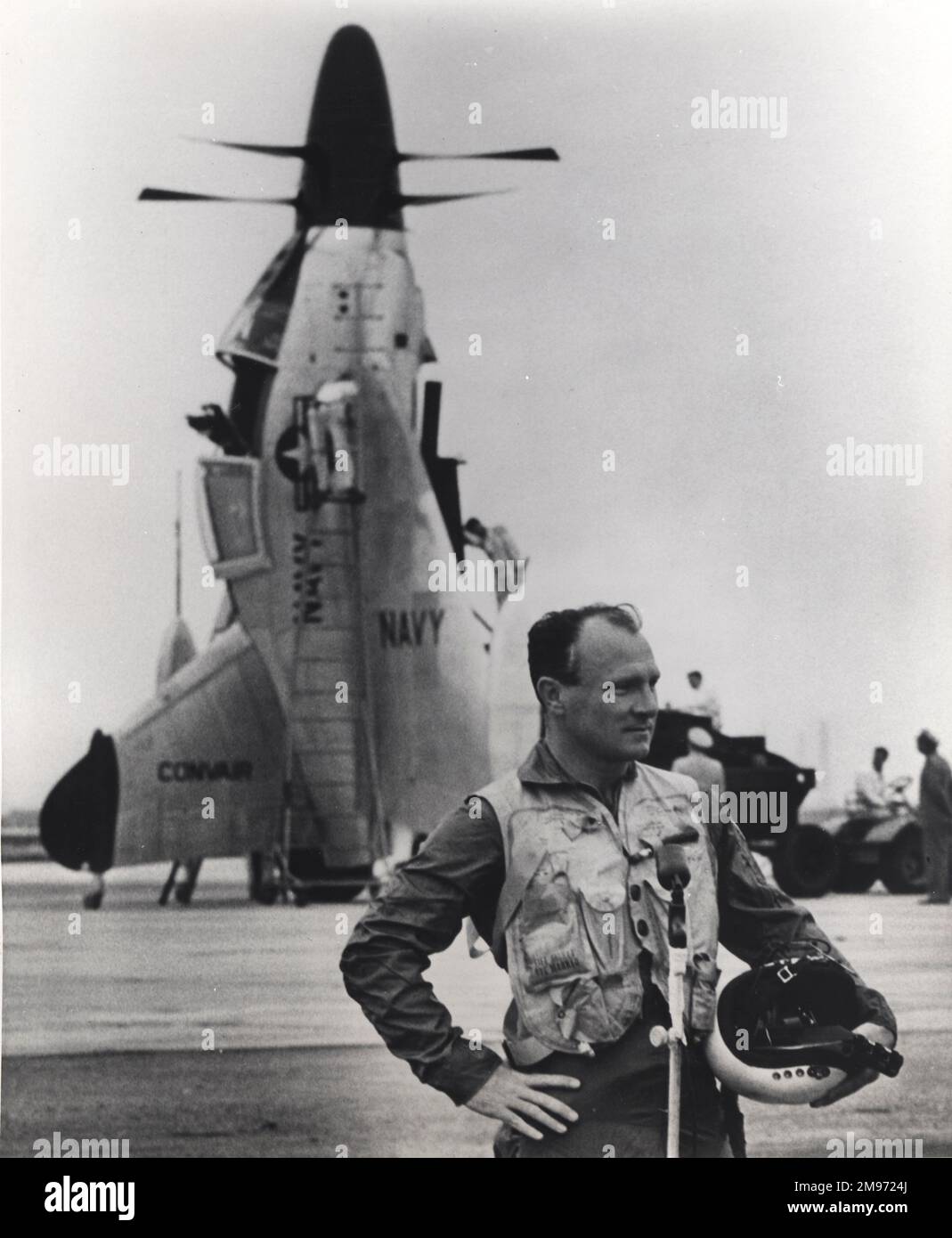 Convair engineering test pilot, James F. ‘Skeets’ Coleman, stands ...