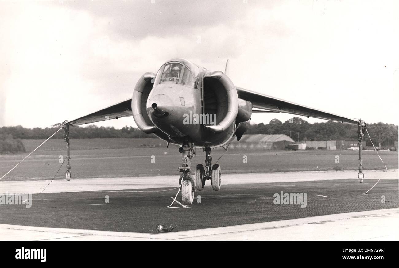 The first Hawker P1127, XP831, during tethered hovering tests Stock ...