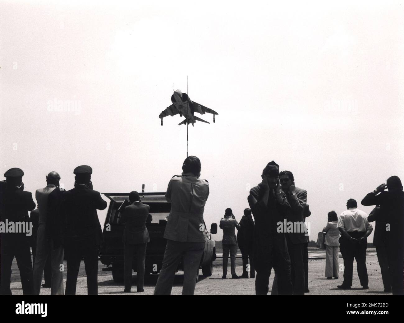 Hawker Siddeley Harrier AV-8A in the hover and making noise Stock Photo ...