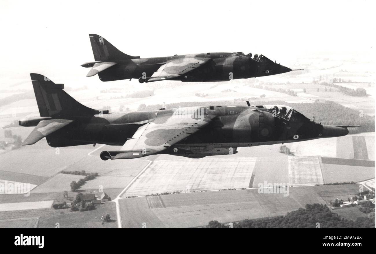 Two Hawker Siddeley Harriers in flight Stock Photo - Alamy