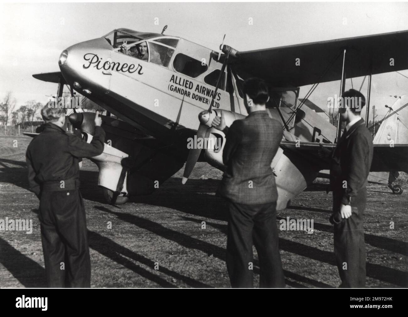 de Havilland DH89 Dragon Rapide, G-ADAH, of Allied Airways at Dyce post ...