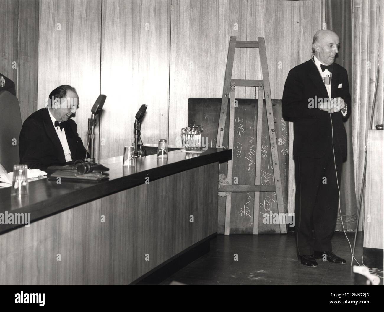 Sir Stanley Hooker (left) and Sir George Edwards at 4 Hamilton Place ...