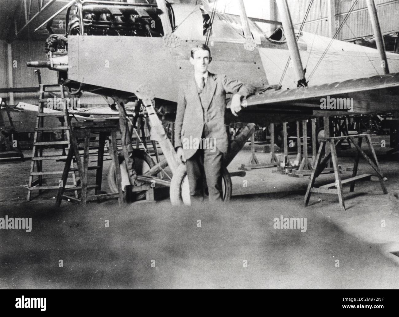 Sydney Camm with a Martinsyde Elephant in circa 1916 Stock Photo - Alamy