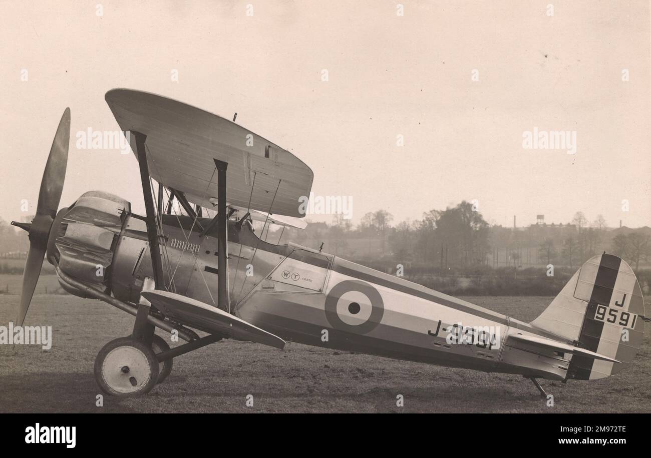 Bristol Bulldog II, J9591, in use as a Mercury testbed, is fitted with ...