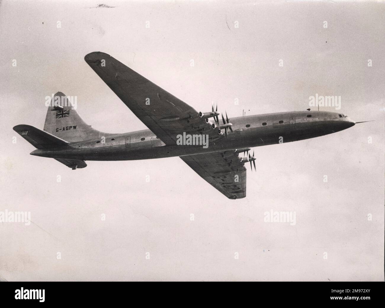 The sole Bristol Brabazon, G-AGPW, on its way to Farnborough for the ...