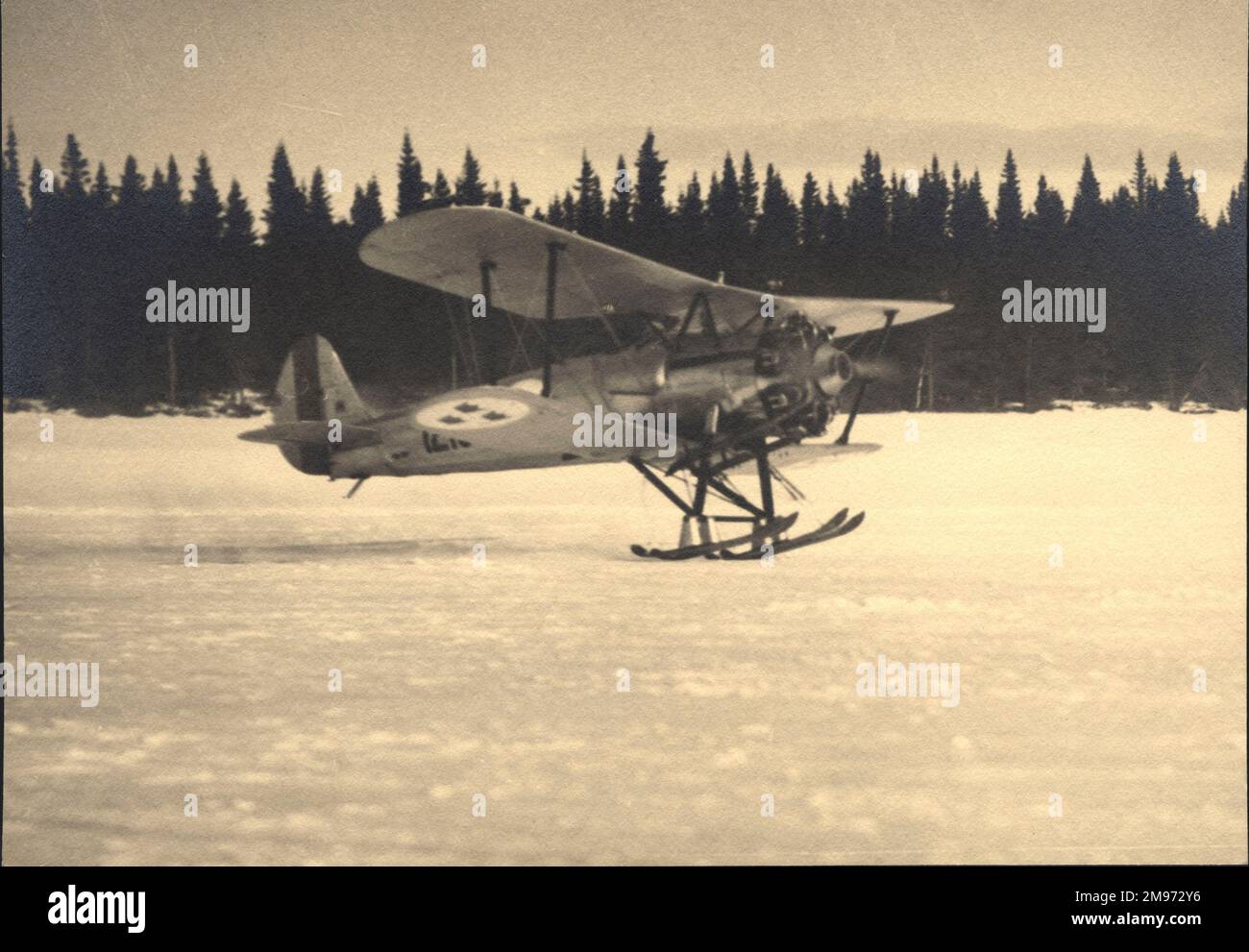 Bristol Bulldog II of the Swedish Air Force on skis Stock Photo - Alamy