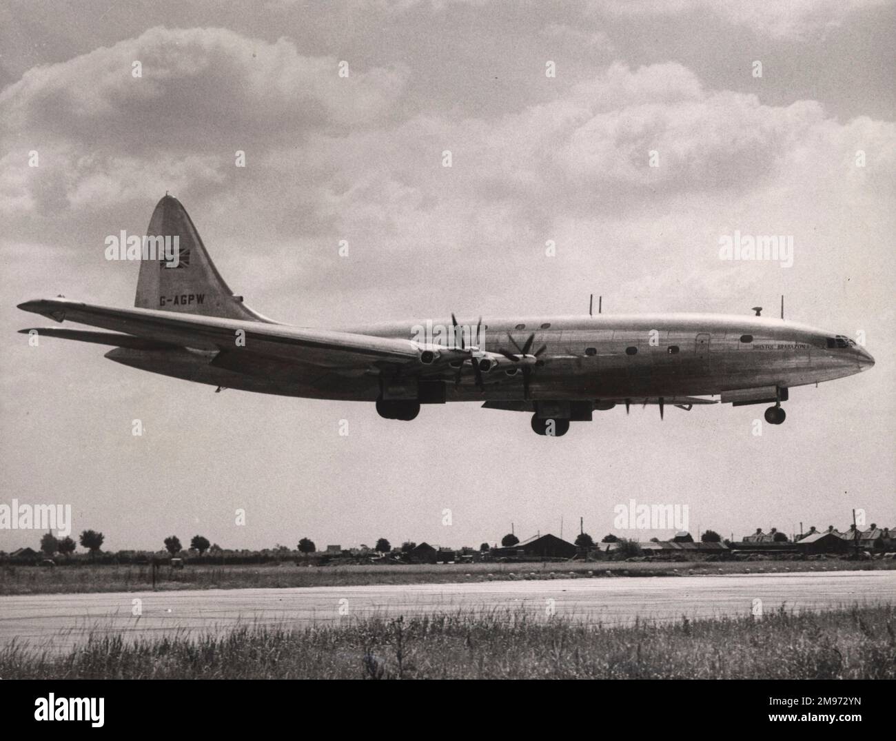 The Bristol Brabazon takes off from Heathrow Airport for its first ...