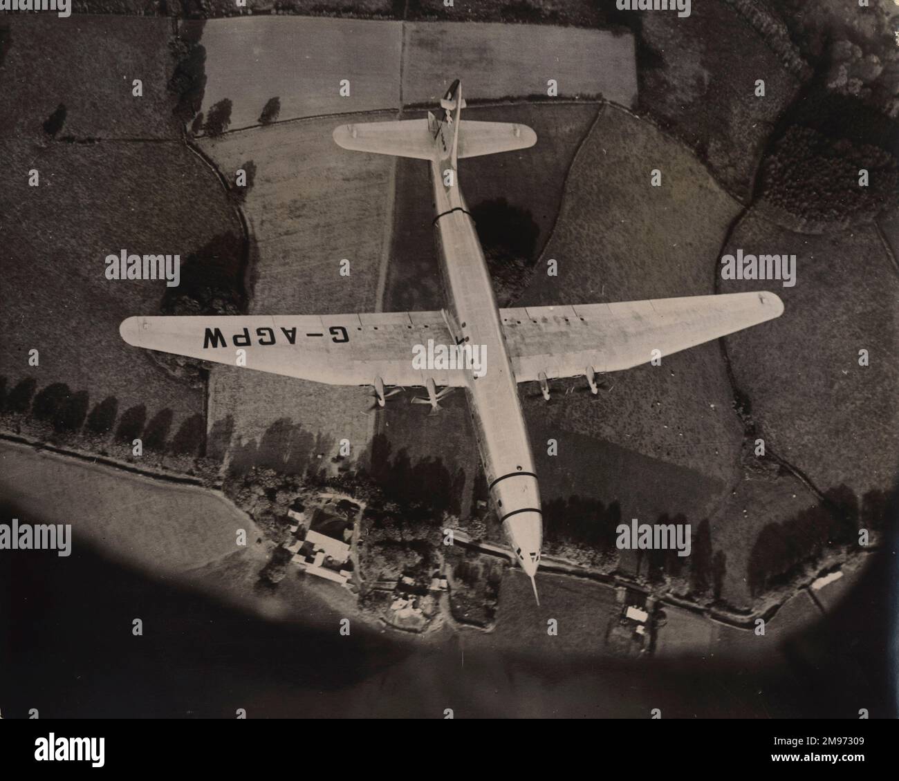 The sole Bristol Brabazon, G-AGPW, in flight during an early test ...