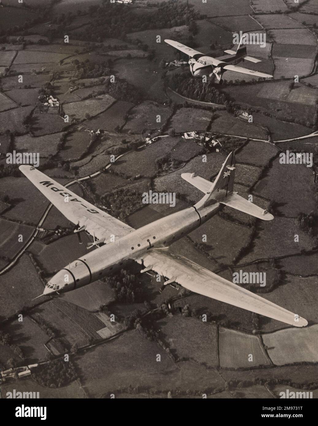 The sole Bristol Brabazon, G-AGPW, in flight during an early test ...