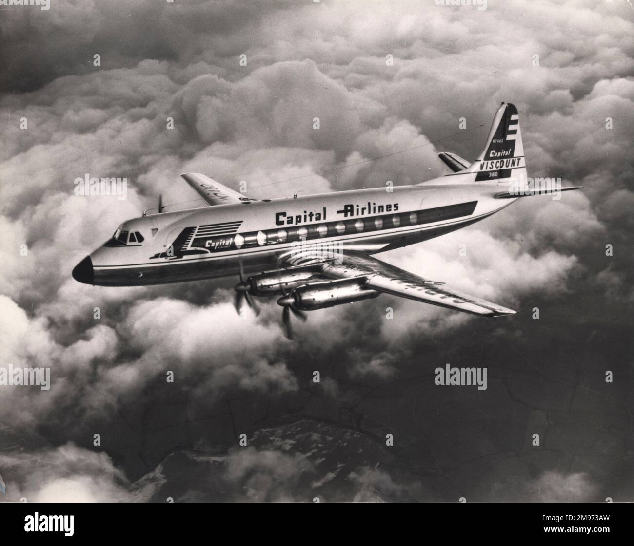 Vickers Viscount 745, N7462, of Capital Airlines Stock Photo - Alamy