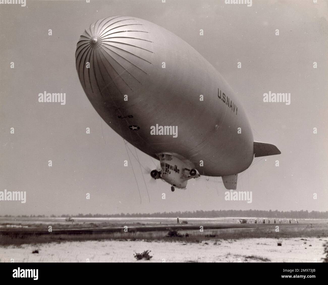 US Navy Goodyear K-Series airship taking off from the USN Air Station ...