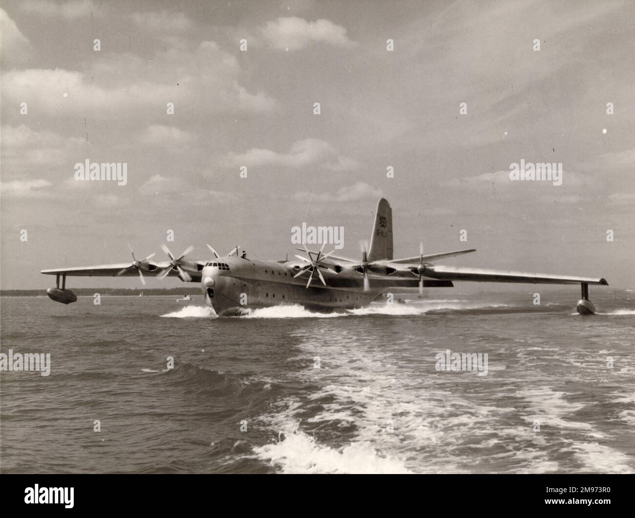 Saunders-Roe SR45 Princess, G-ALUN, off Cowes during early trials ...