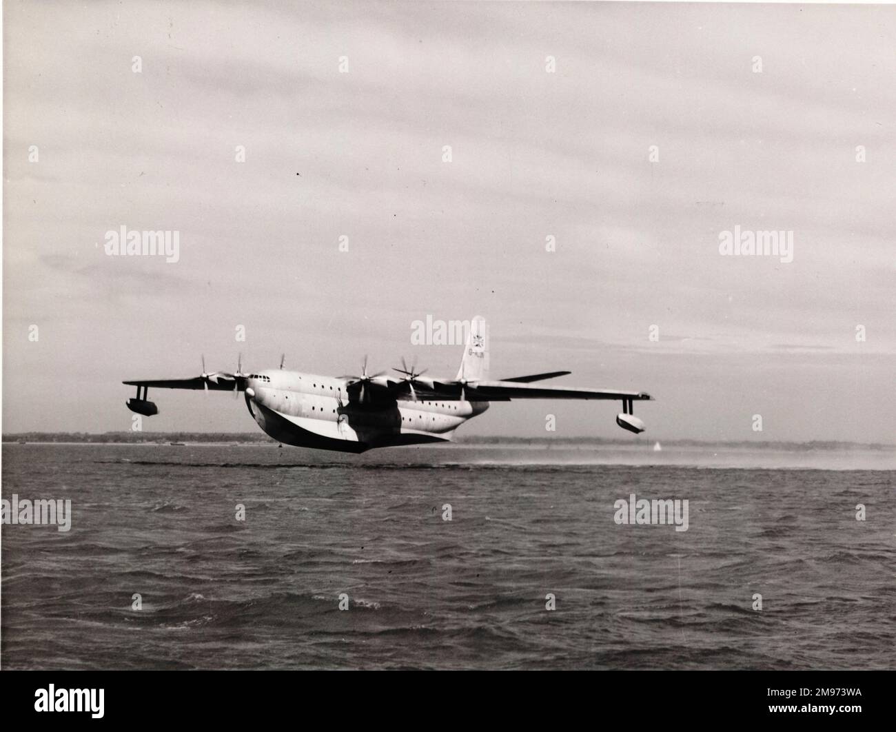 Saunders-Roe SR45 Princess, G-ALUN, off Cowes during early trials ...