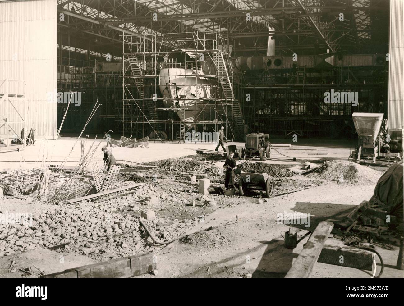 The first Saunders-Roe SR45 Princess during manufacture at Cowes. In ...