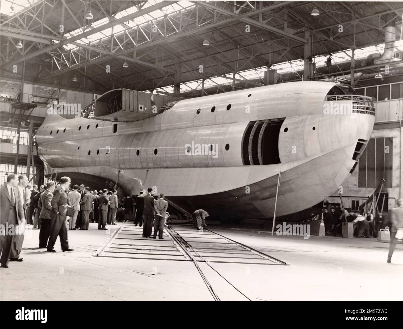 The first Saunders-Roe SR45 Princess during manufacture at Cowes Stock ...