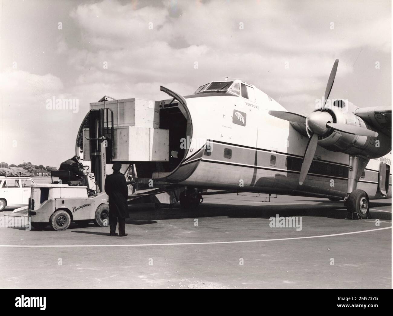 Bristol Freighter 32, G-AOUU, Venture, of Channel Air Bridge Stock ...