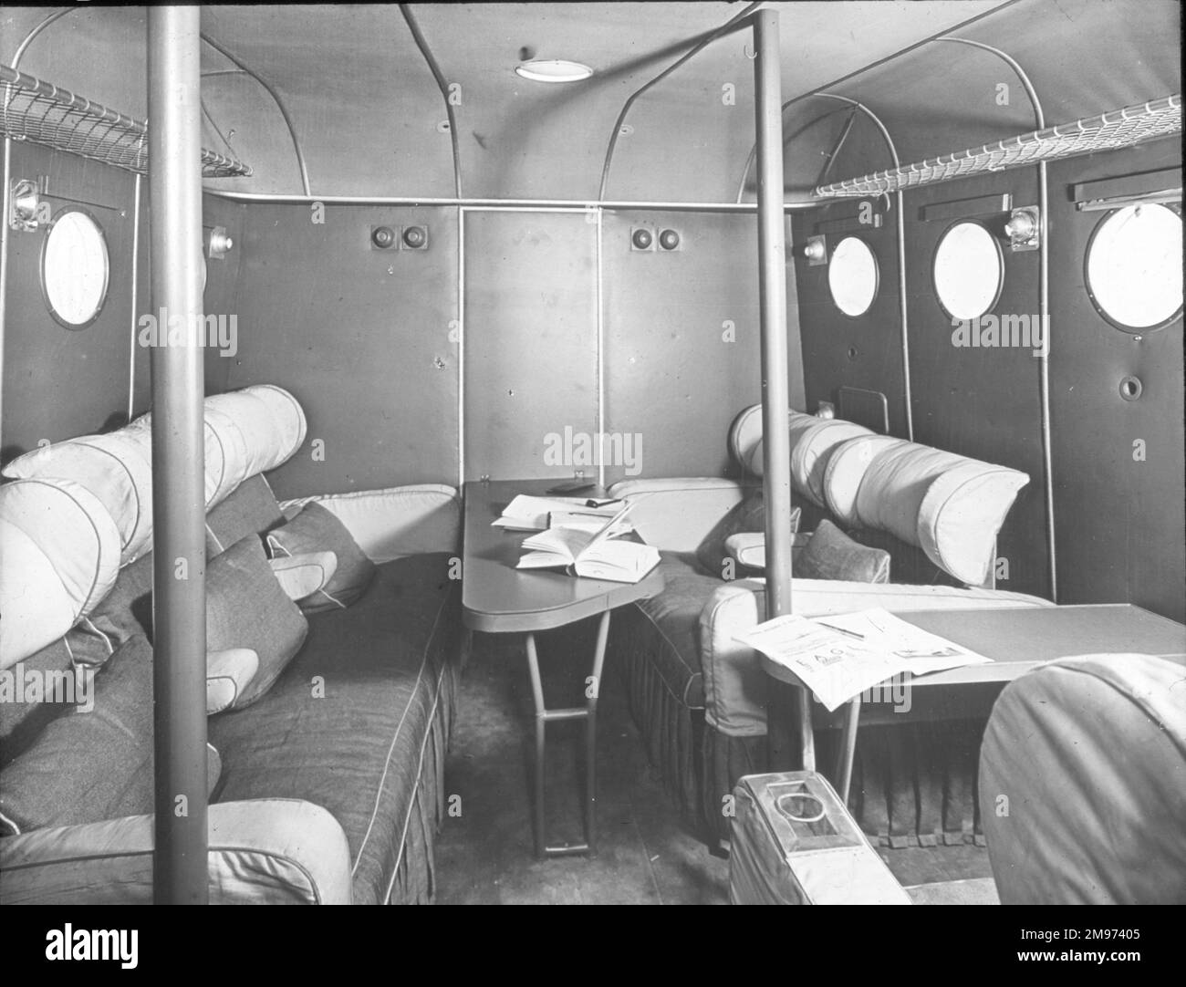 Short S23 Canopus flying boat forward saloon Stock Photo - Alamy