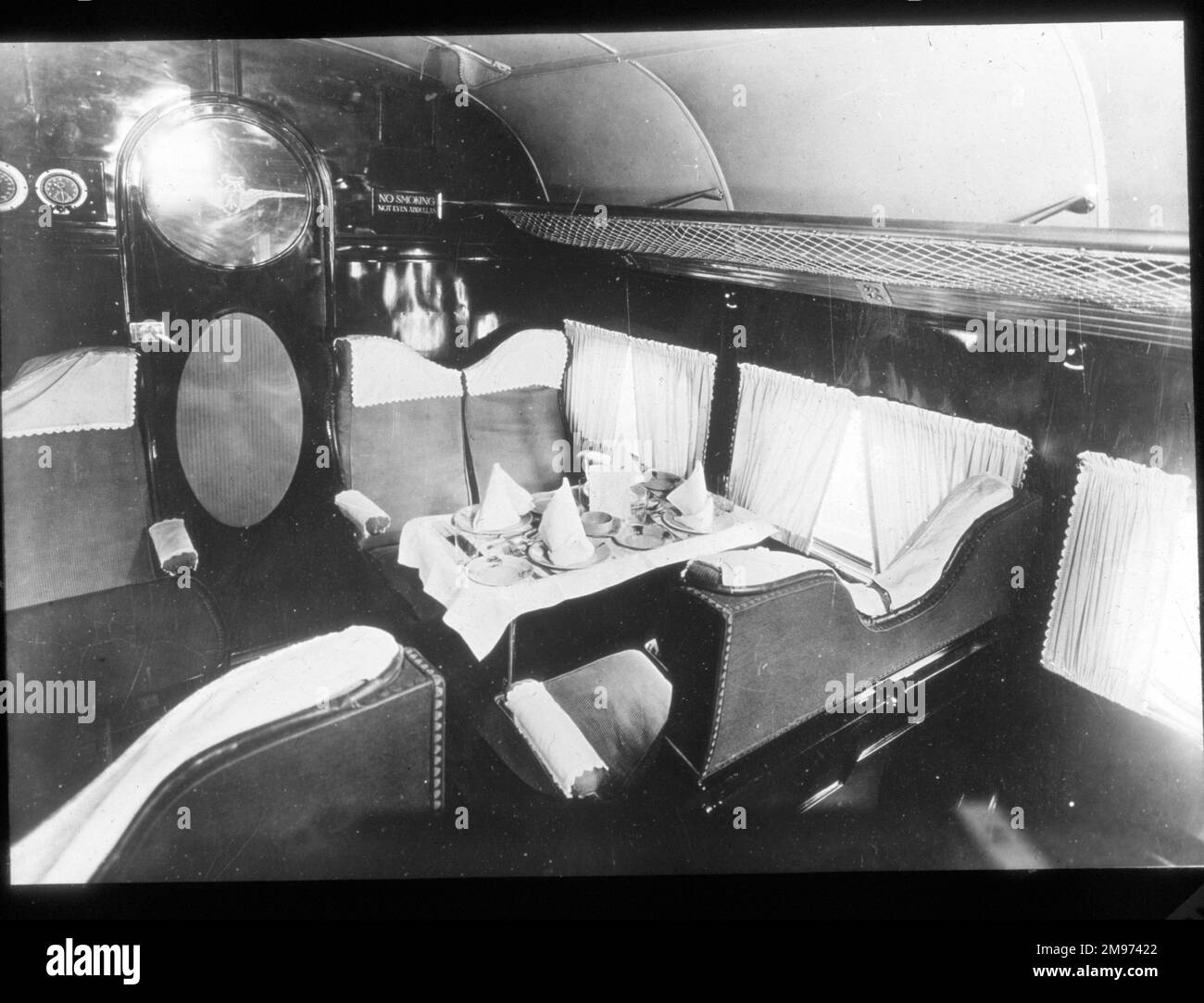 Short S23 Canopus flying boat dining saloon Stock Photo - Alamy