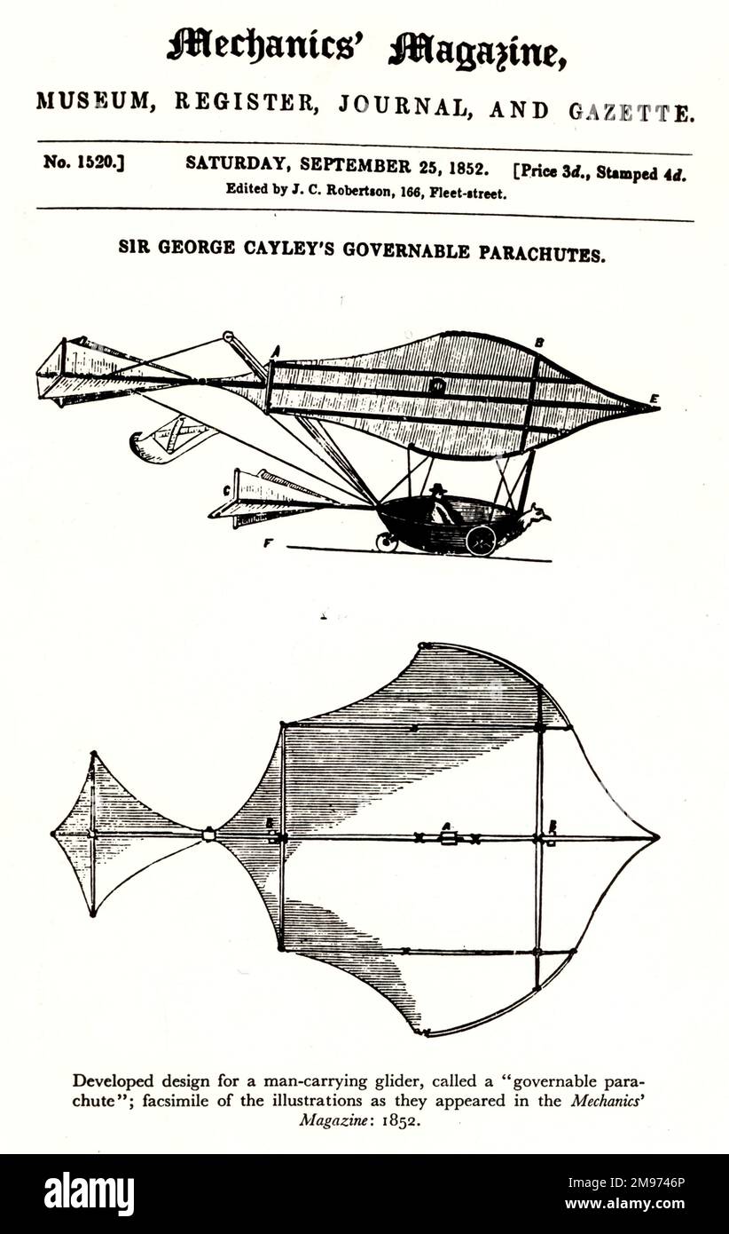 George Cayley’s governable parachute. Developed from a design for a man ...