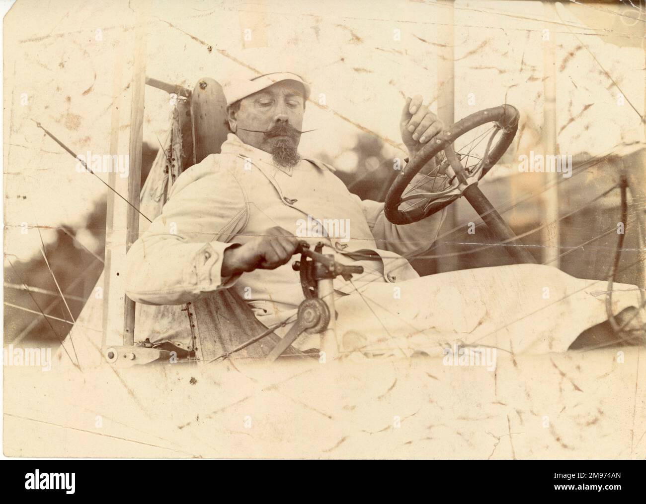 Samuel Franklin Cody at the wheel Stock Photo - Alamy