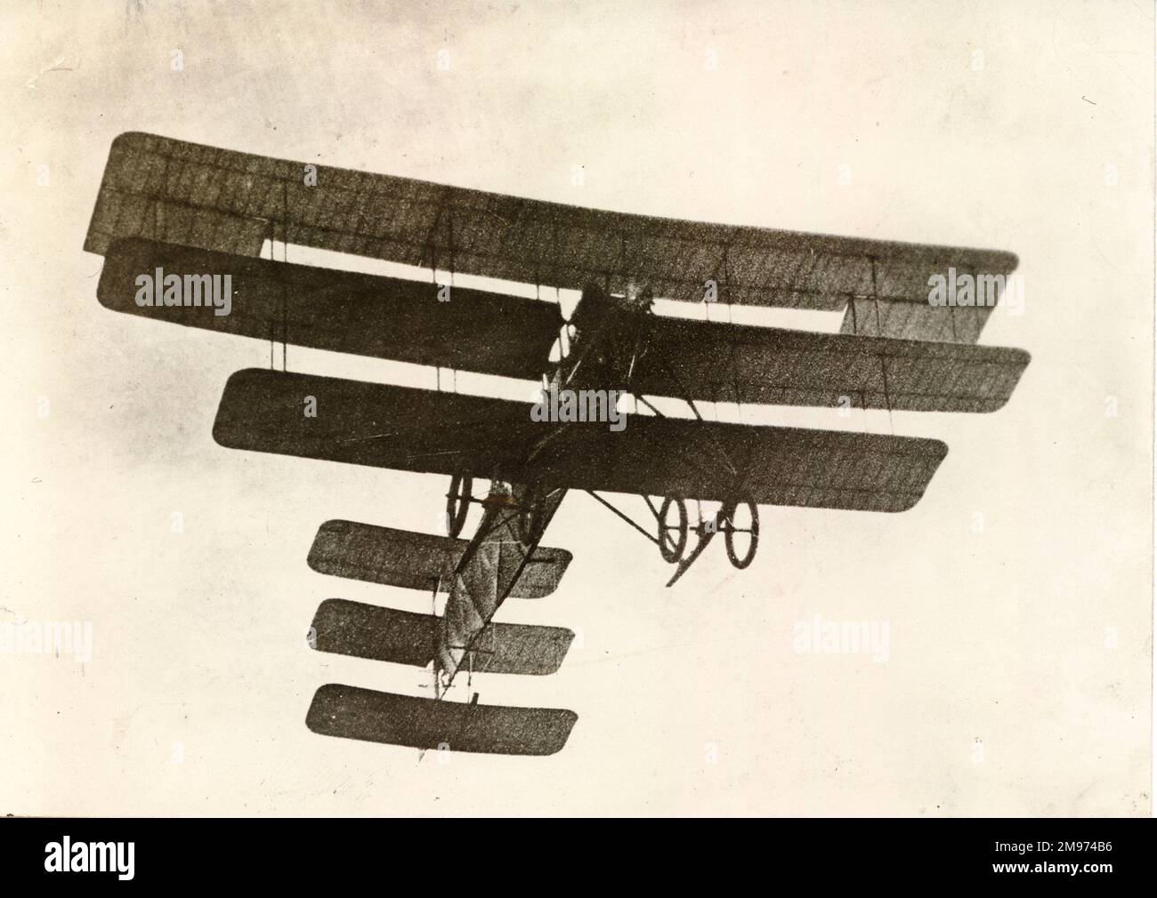 A.V. Roe flying his Roe III Triplane (35hp JAP engine) with ailerons ...