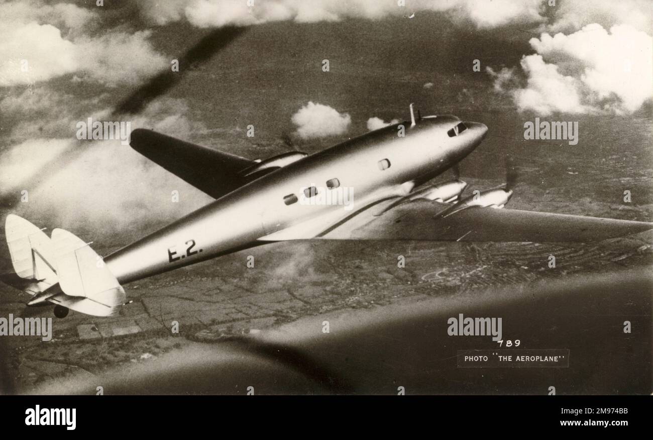 The first de Havilland DH91 Albatross, E-2/G-AEVV, with the original ...