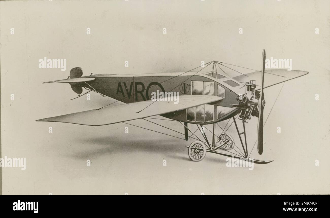 Drawing of an Avro F cabin monoplane of 1912 Stock Photo - Alamy