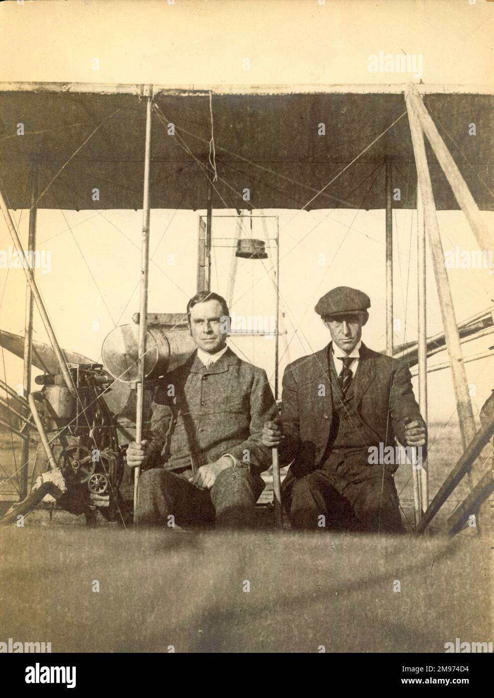 Griffith Brewer and Wilbur Wright after the flight at Camp d’Auvours, 8 ...