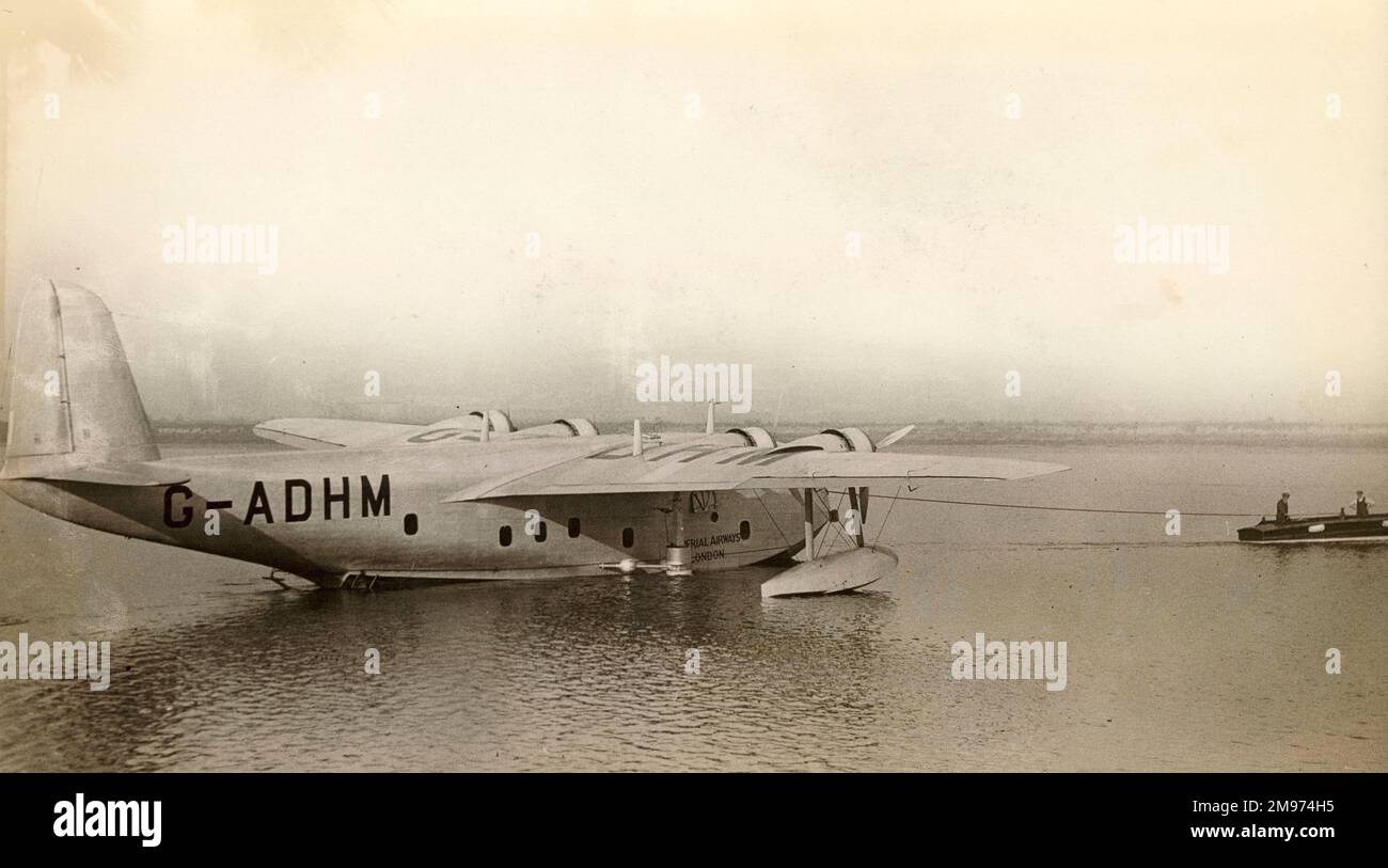 Short S23 Empire Flying Boat, G-ADHM, Caledonia, at its Rochester ...