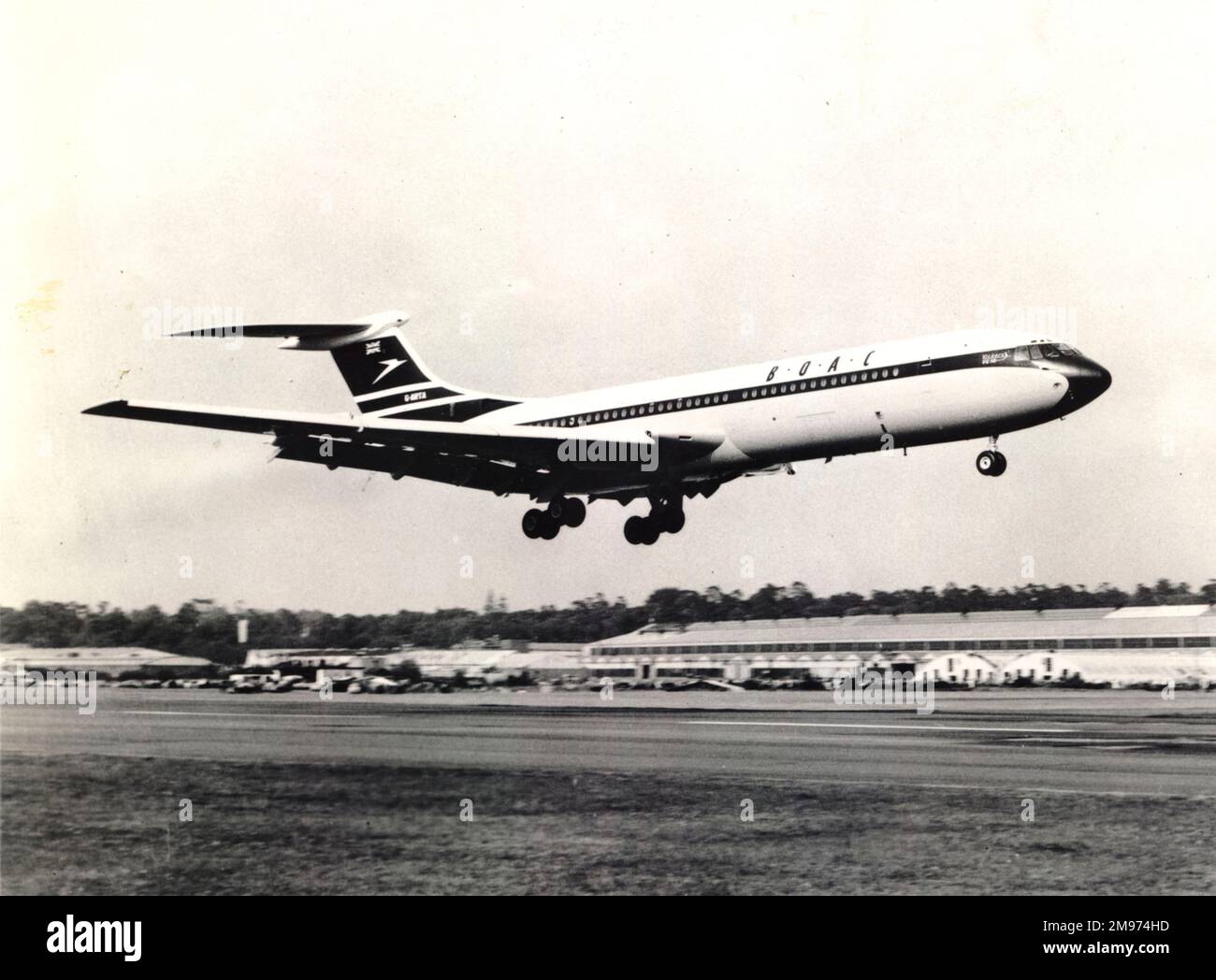 The first Vickers VC10, G-ARTA, makes its maiden flight at Weybridge ...