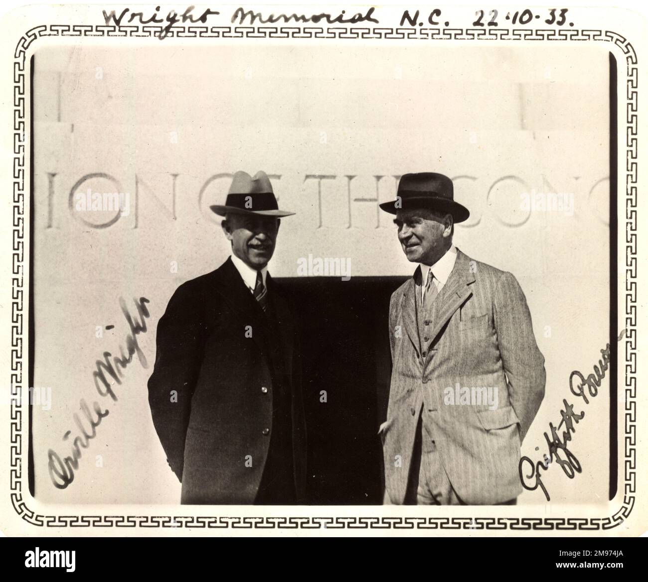 Orville Wright and Griffith Brewer at the Wright Memorial, NC. 22 ...