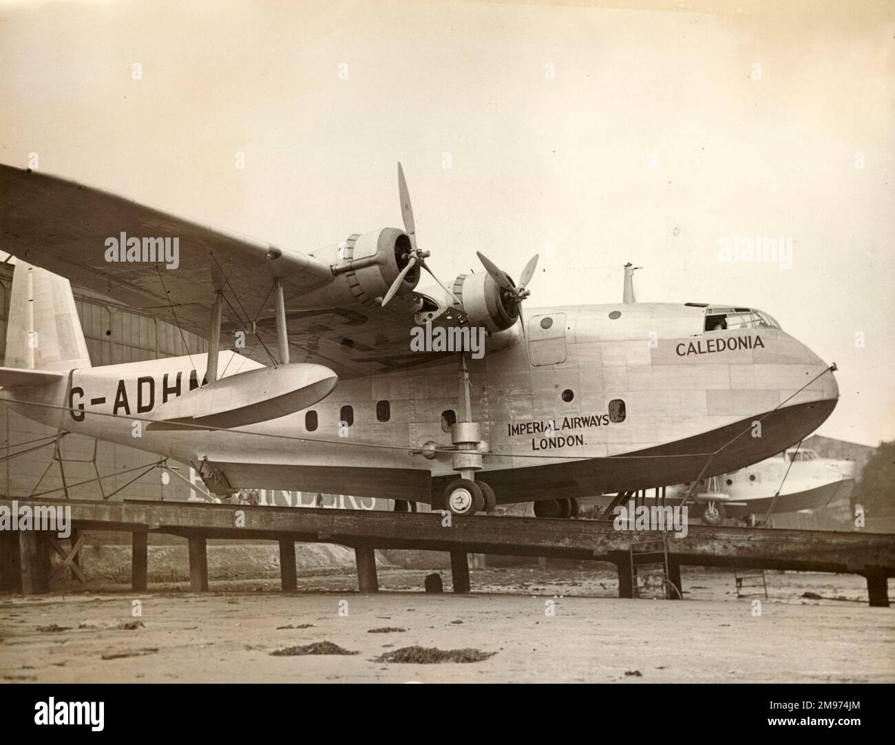 Short S23 Empire Flying Boat, G-ADHM, Caledonia, at Rochester prior to ...