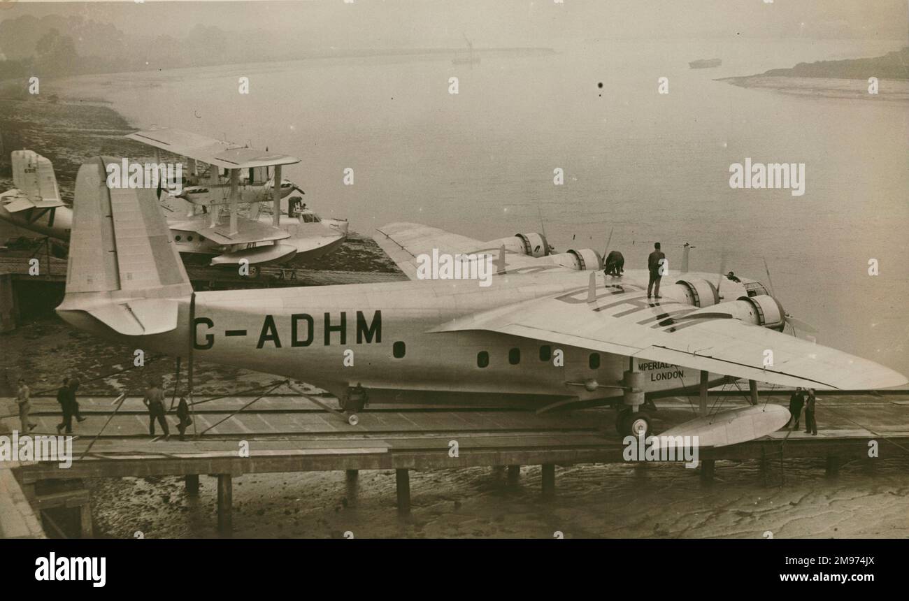 Short S23 Empire Flying Boat, G-ADHM, Caledonia, at Rochester prior to ...