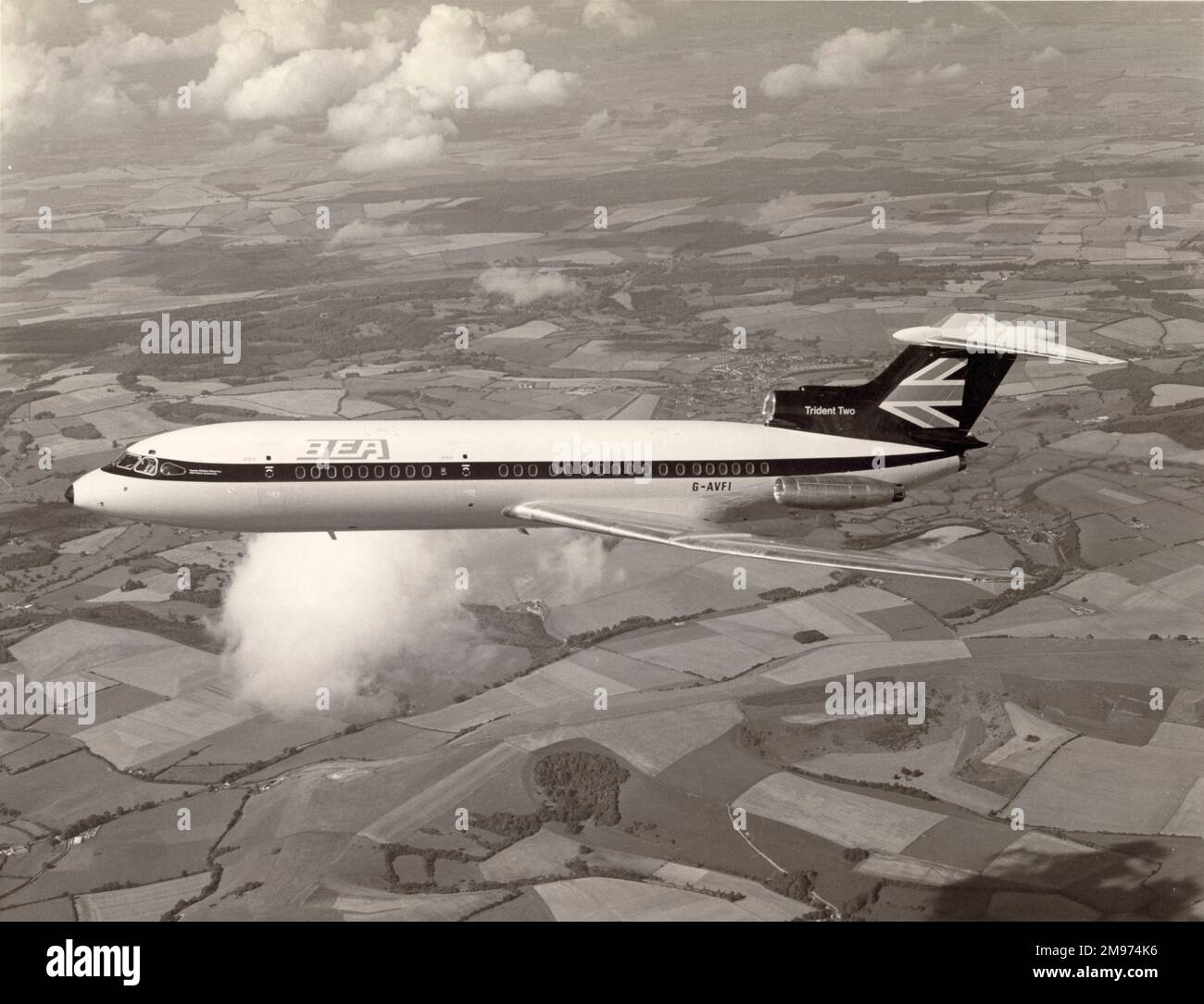 Hawker Siddeley HS121 Trident 2E, G-AVFI, in BEA markings Stock Photo ...
