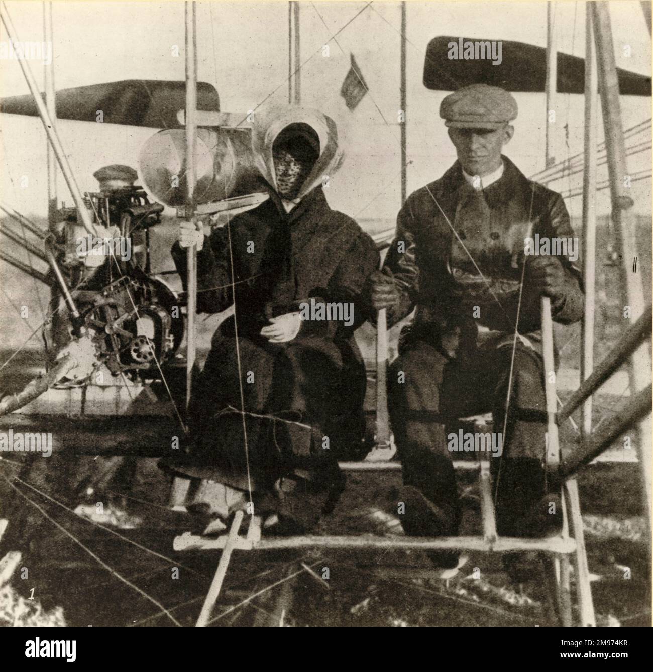 Wilbur Wright and his sister, Katherine, about to make a dual flight ...