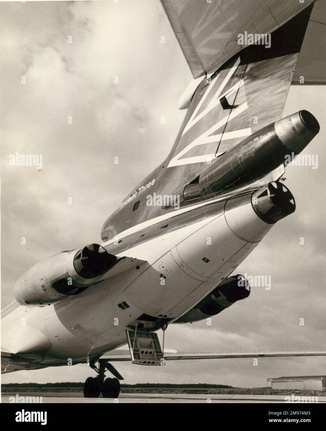 Rear fuselage of a Hawker Siddeley HS121 Trident 3B, in BEA markings ...