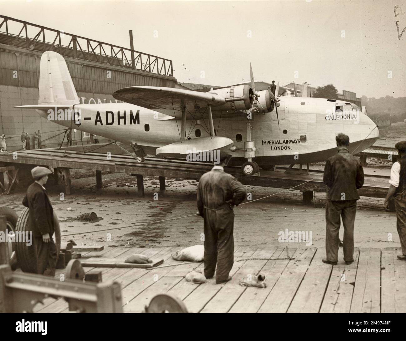 Short S23 Empire Flying Boat, G-ADHM, Caledonia, at Rochester prior to ...