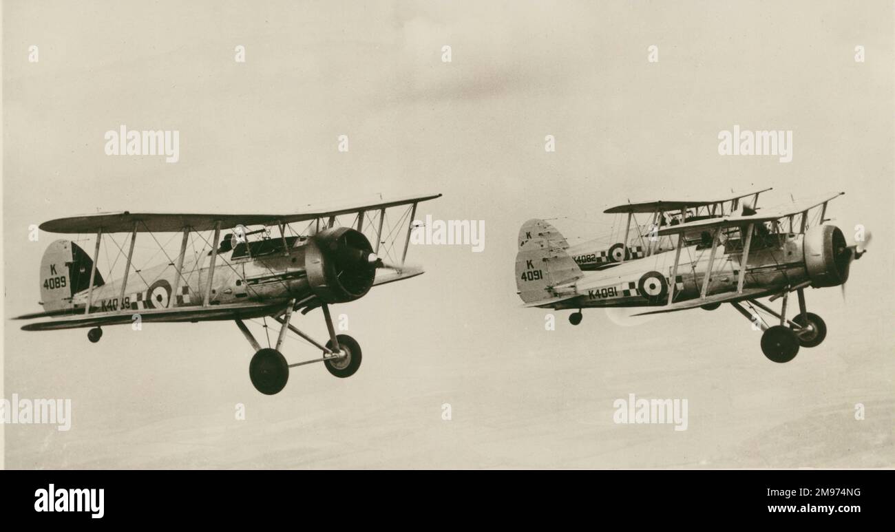 Gloster Gauntlet IIs, including K4089 and K4091 Stock Photo - Alamy