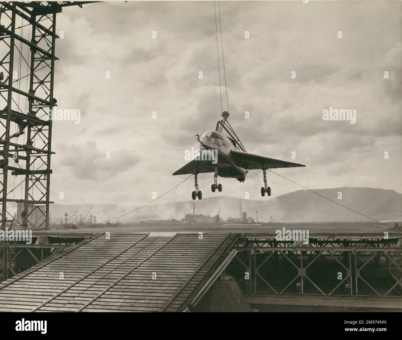 Short SC1 undergoing hovering trials from the specially built platform ...