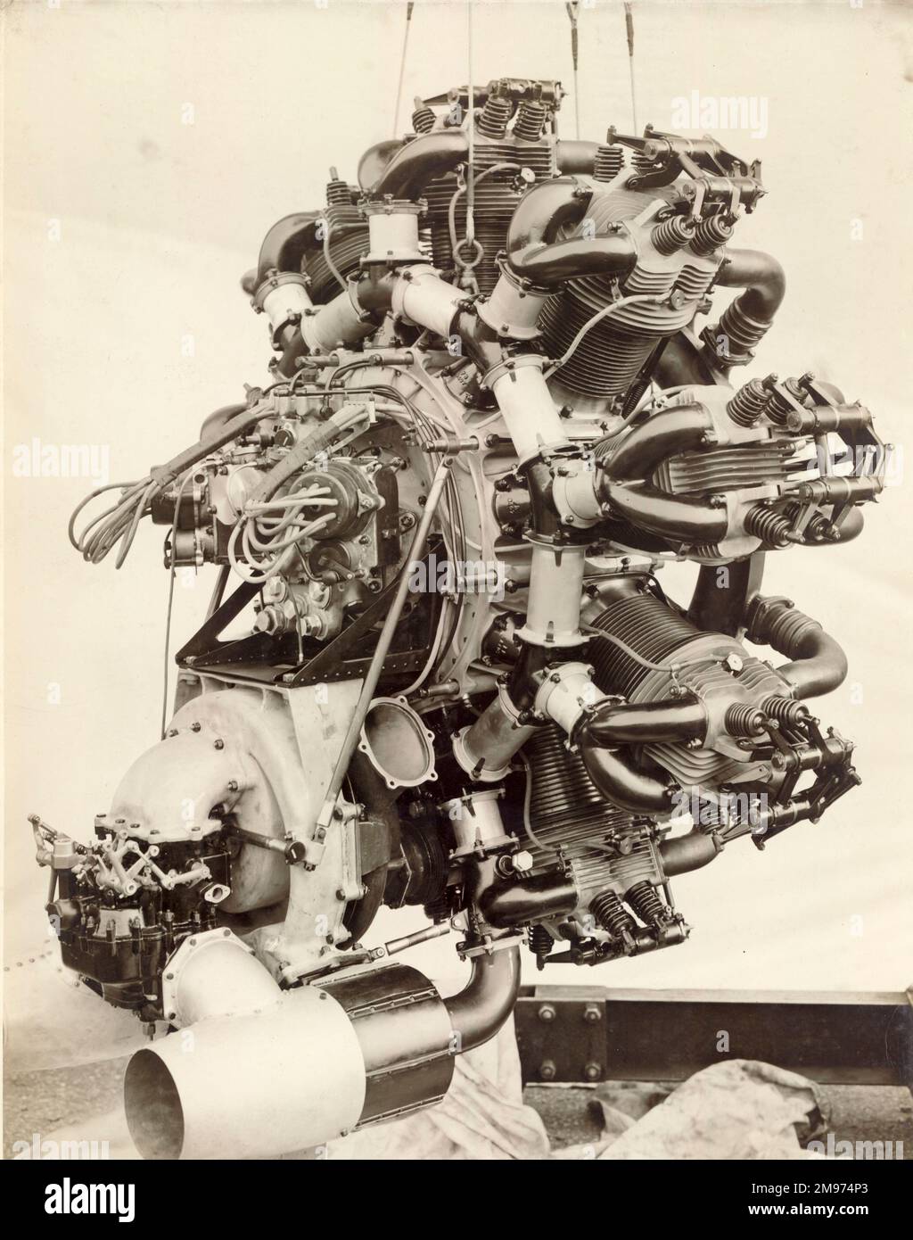 Bristol Orion nine-cylinder radial. ¾ rear starboard view Stock Photo ...