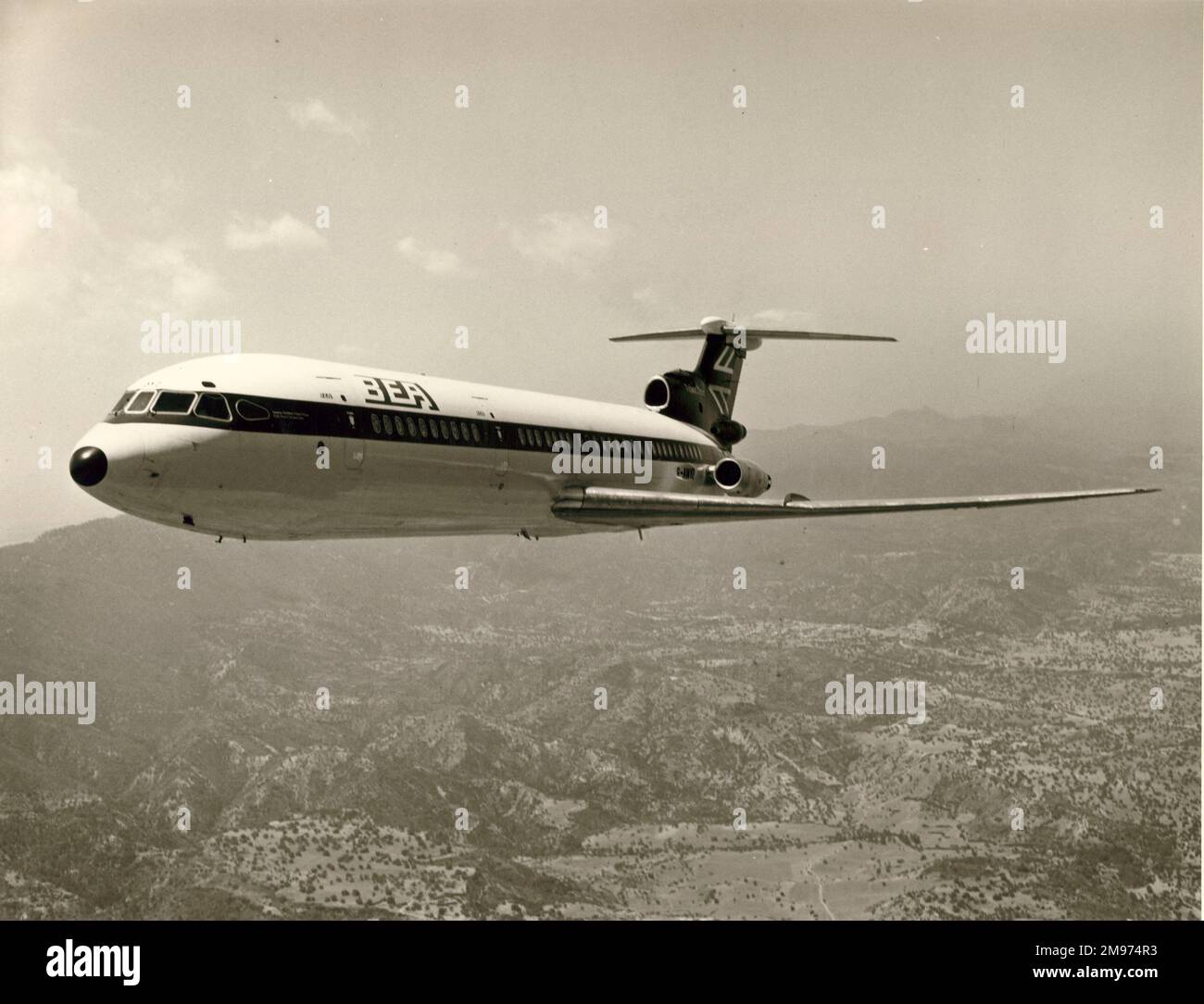 Hawker Siddeley HS121 Trident 3B, G-AWYZ, in BEA markings Stock Photo ...