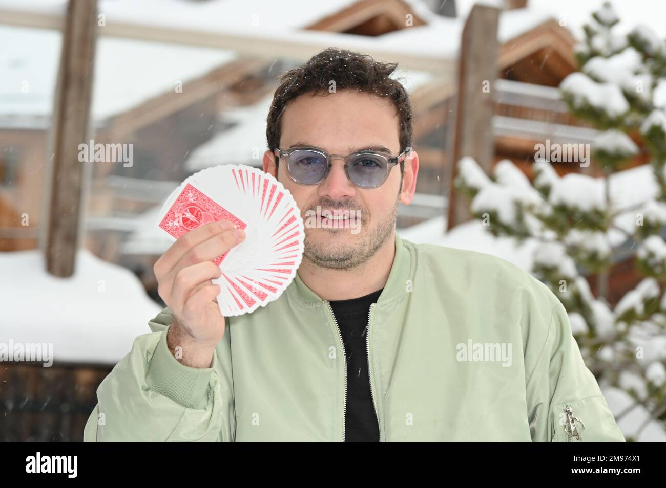 Magician Maxime Tabart posing for a photocall during the 26th Comedy ...