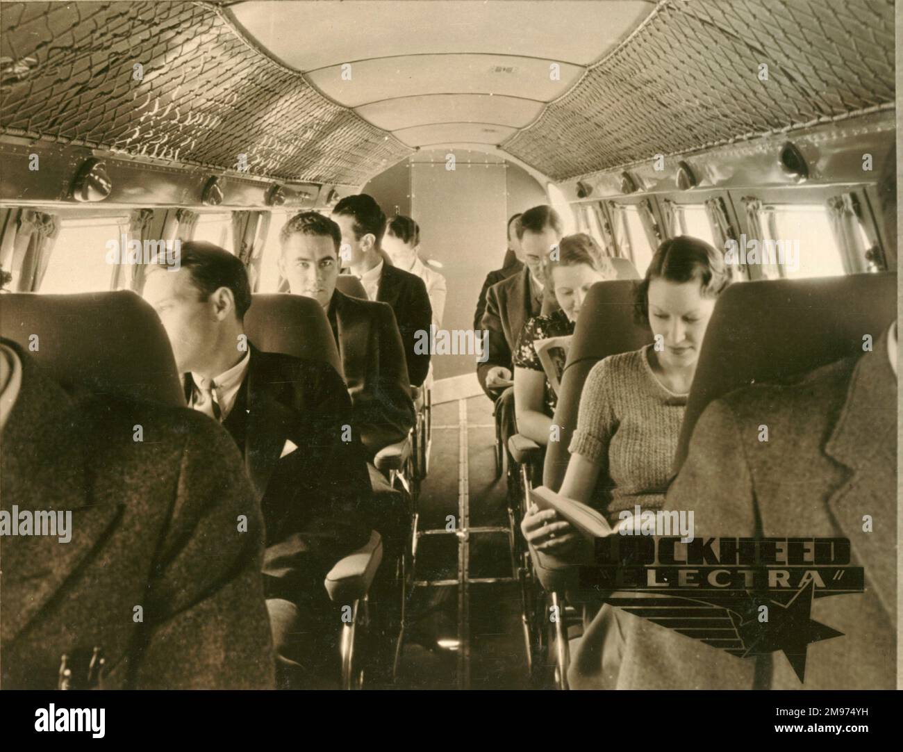 Lockheed Electra cabin facing aft Stock Photo - Alamy