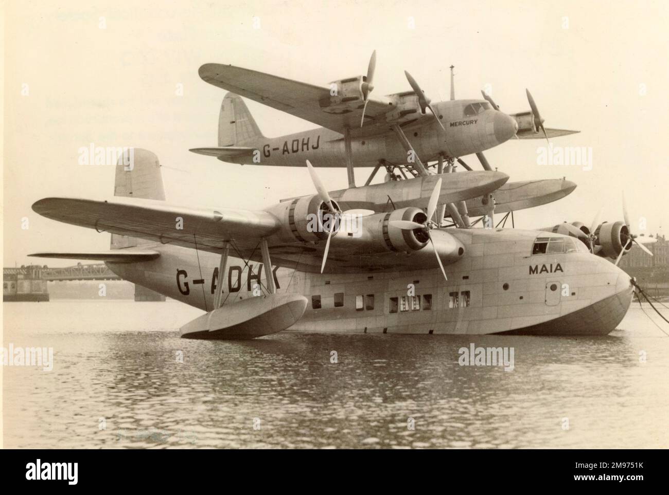 Short-Mayo composite aircraft, S.21 Maia, G-ADHK, and S.20 Mercury, G ...