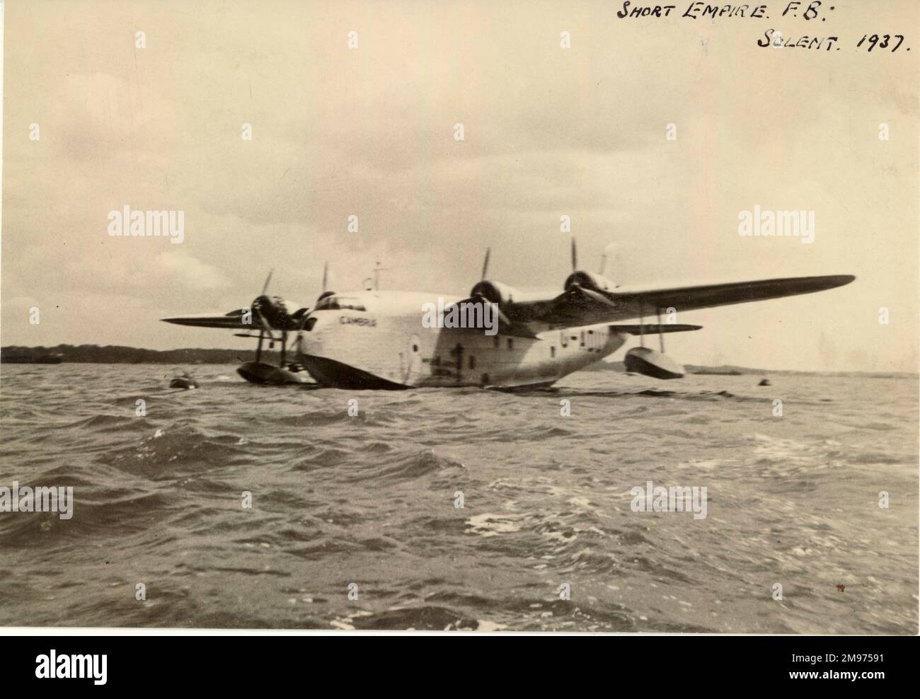 Short S23 Empire Flying Boat, G-ADUV, Cambria, at Hythe, Southampton ...