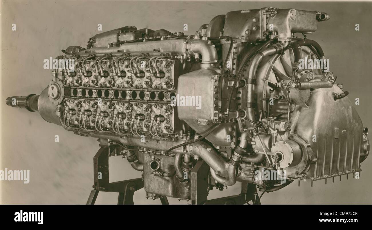 Rolls-Royce Eagle H-type 24-cylinder piston engine of 3,500hp. circa ...