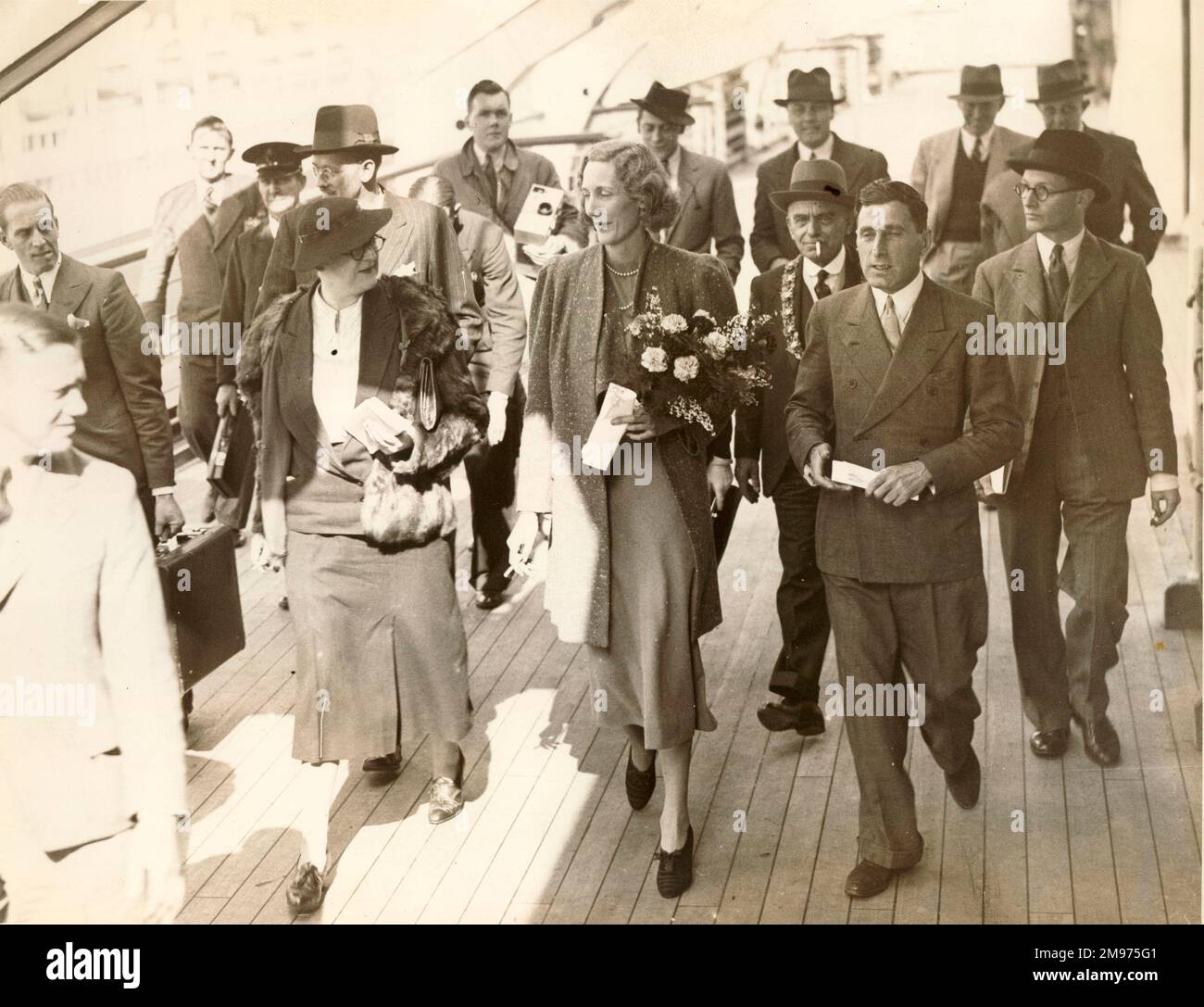 Beryl Markham, 1902-1986, on her arrival back in the UK aboard the ...