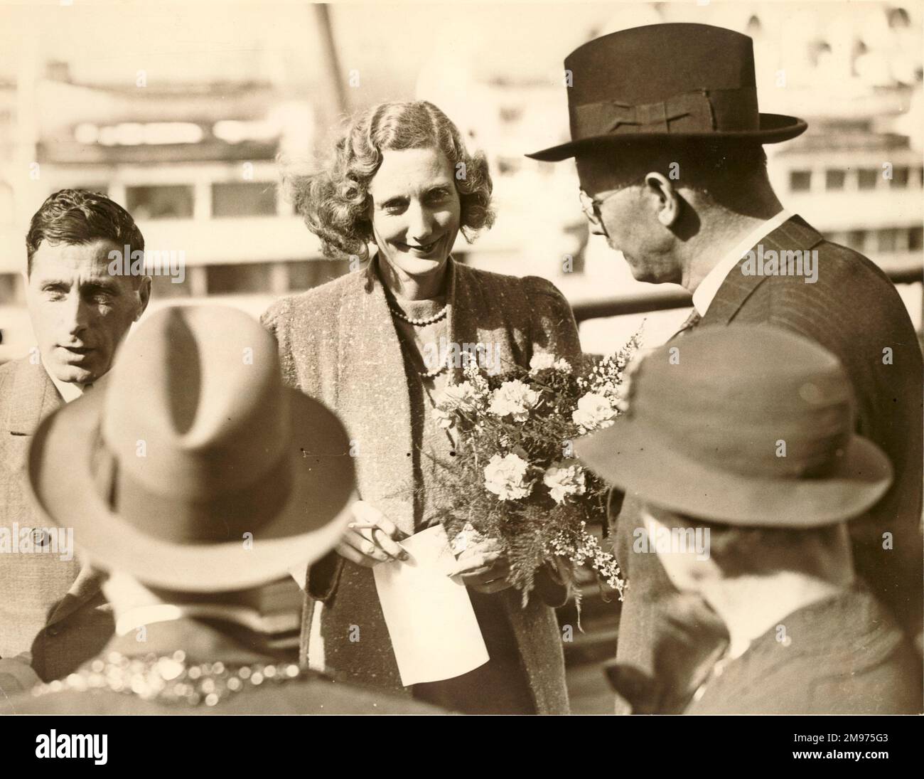 Beryl Markham, 1902-1986, on her arrival back in the UK aboard the ...