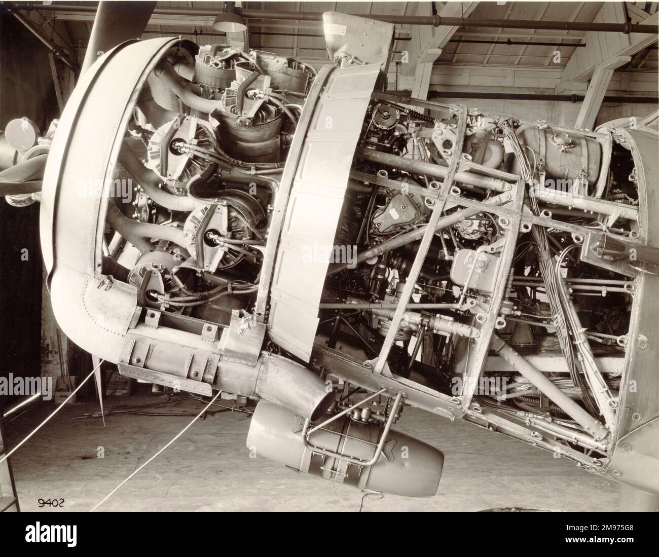 Bristol Hercules X 14-cylinder radial installation in the Fairey Battle ...