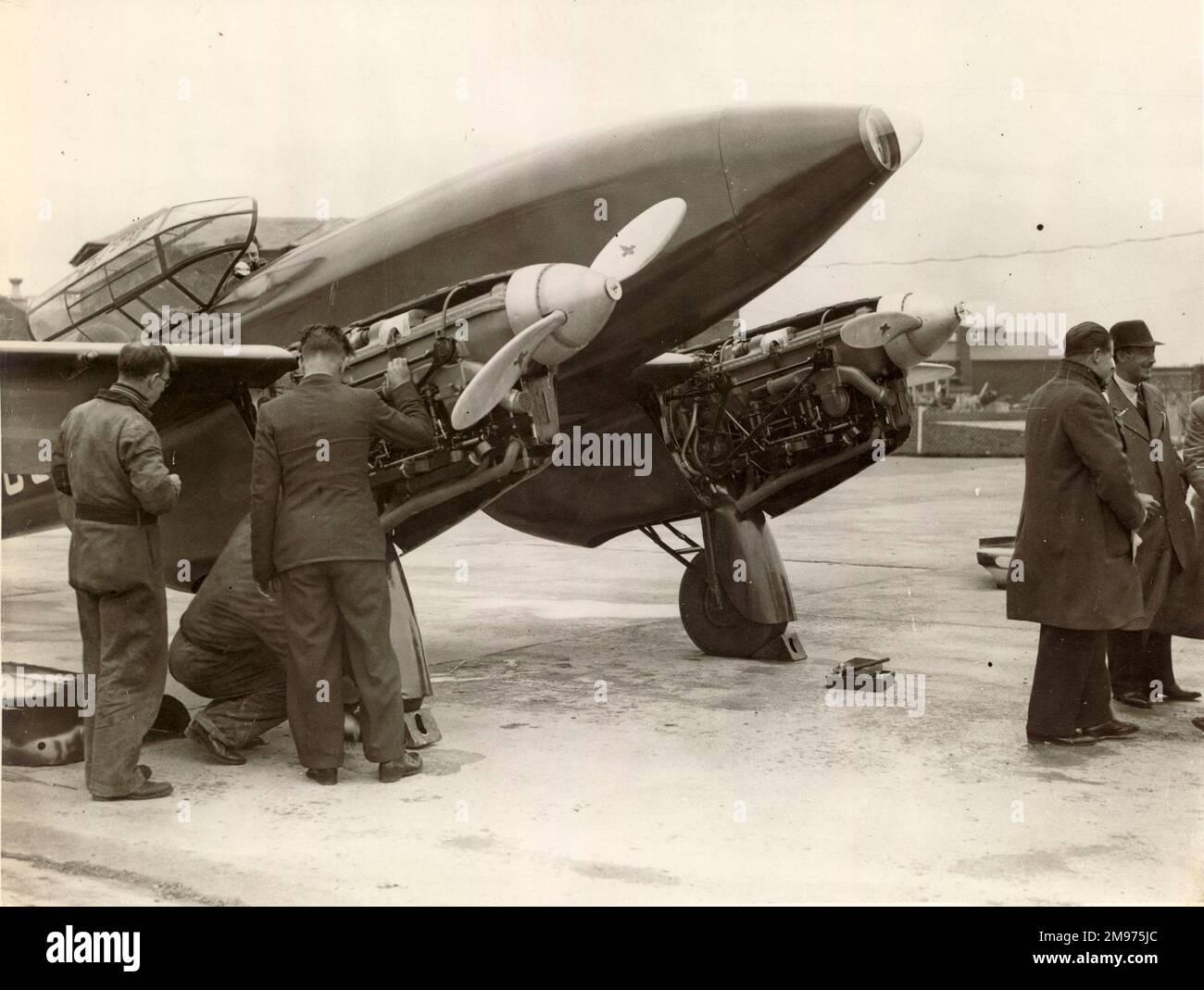 The second de Havilland DH88 Comet, G-ACSR, ready for flight following ...